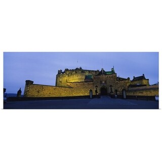 "Castle lit up at dusk, Edinburgh Castle, Edinburgh, Scotland" Poster ...
