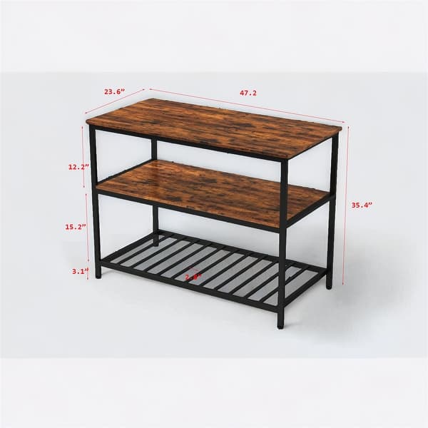 Kitchen Shelf with Large Worktop Stable Steel Structure - Bed Bath ...