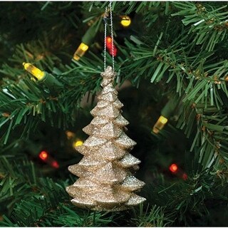 Silver Glitter Christmas Tree Ornament - Bed Bath & Beyond - 28753365