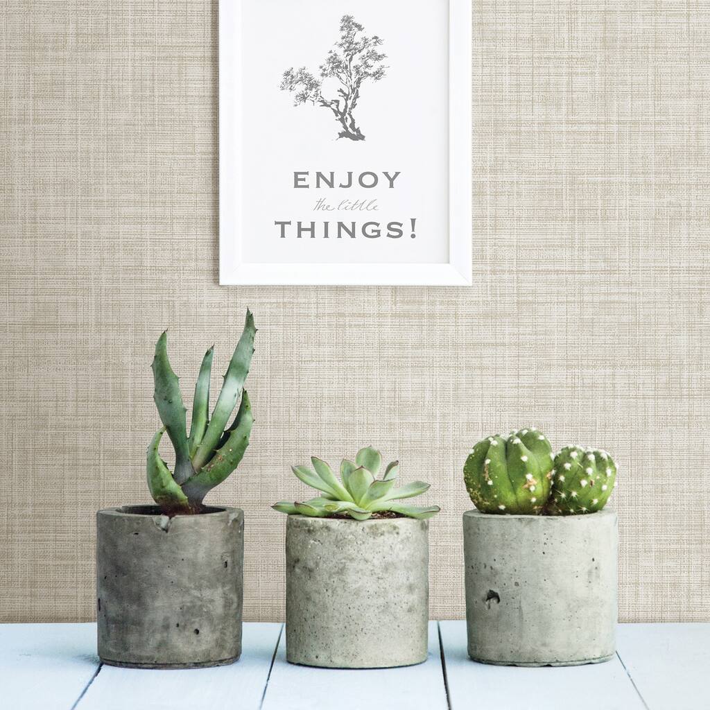 Corning, Mendocino Grey Linen, 33' L X 20.5 W, Wallpaper Roll ...