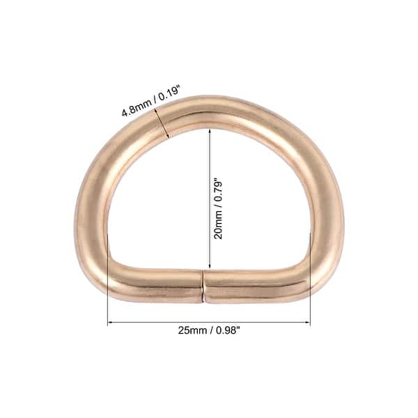 12pcs Metal D Ring 0.98"(25mm) D-Rings Buckle for Hardware DIY - Gold ...