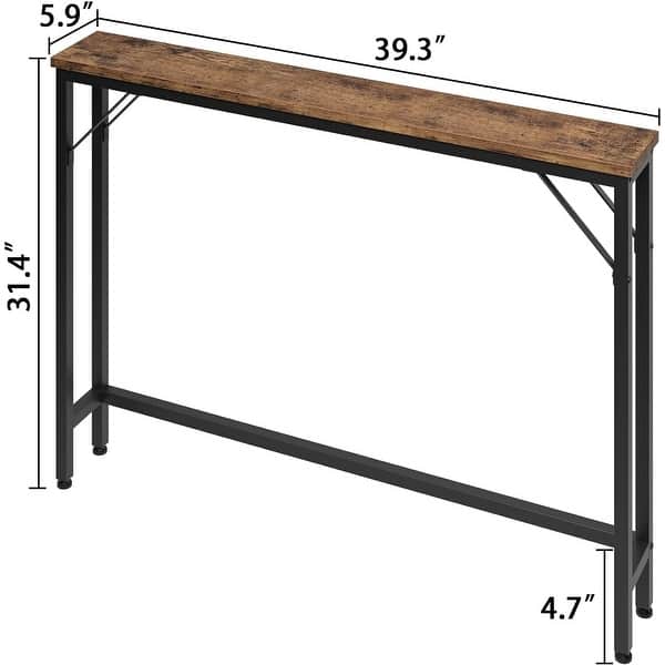 5.9" Narrow Sofa Table with Storage, Slim Behind Couch Table - Bed Bath ...
