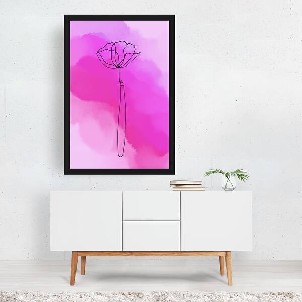 Flower Line Drawing Purple Line Drawings Minimal Art Print/Poster - Bed ...