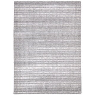 One of a Kind Hand-Woven Modern 6' x 9' Stripe Wool Grey Rug - 6' x 8 ...