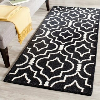 Cambridge Julian Geometric Wool Area Rug, Black/Ivory, 2'6" x 4' - 2'6 ...
