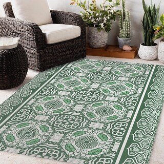 LASHA SAGE Outdoor Rug By Kavka Designs - Bed Bath & Beyond - 34349052