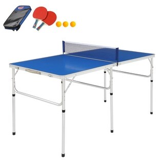 Folding Ping Pong Table, with Table Tennis & Rackets - Bed Bath ...