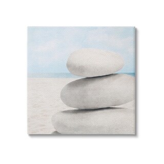 Stupell Coastal Stacked Rocks Canvas Wall Art Design by LSR Design ...