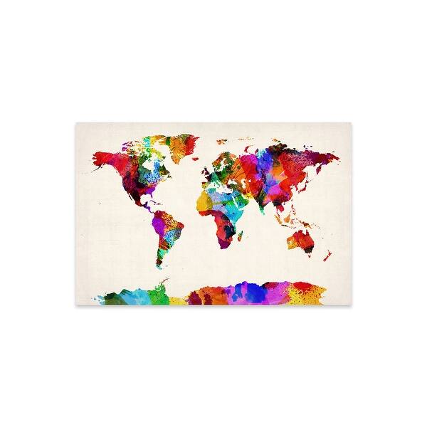 Map of The World (Abstract painting) II Print On Acrylic Glass by ...