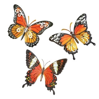Metal Hanging Monarch Butterflies 3-Piece Wall Art Set - Bed Bath ...