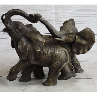 Baby Elephants Playing Hot Cast Bronze Metal Figurine Sculpture Statue ...