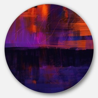 Designart 'Blue Vs Red Textures' Abstract Glossy Large Disk Metal Wall ...