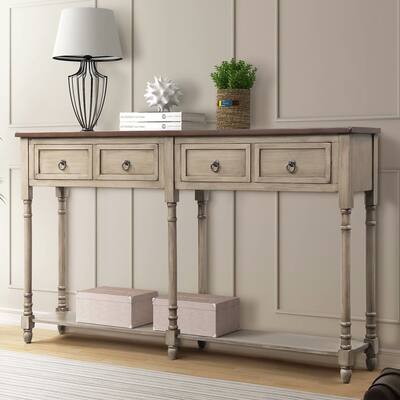 Mieres High-quality Console Table with Drawers and Shelf - Overstock ...