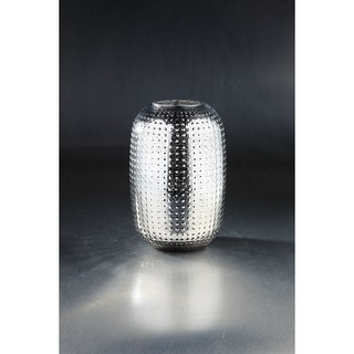 12" Silver Colored Textured Metallic Bumpy Glass Oval Vase - Bed Bath ...