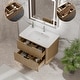 Fluted Floating Vanity with Sink, Plywood Wall Mount Cabinet, Curved ...