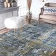 Crataria Ina Gold/Blue Polyester Blend Area Rug - Bed Bath & Beyond ...