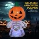 6' Inflatable Halloween Pumpkin Head with Skeleton Body and LED Lights ...