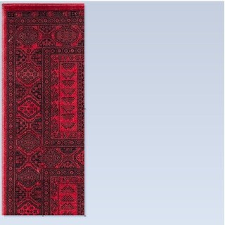 Viscose Area Rug 2x7, Red & Black - 2' x 6' Runner - Bed Bath & Beyond ...