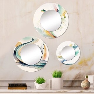 Designart "Beach Sunrise Tranquil Horizons" Ocean Mirror Set Of 3 ...