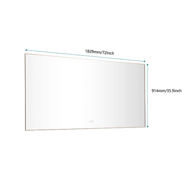 Dornberg 72x36 inch LED Bathroom Mirror,Backlit,Anti Fog,Gold-framed ...
