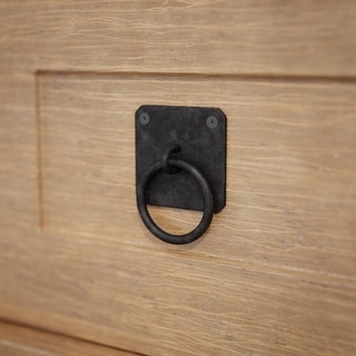 Black Cast Iron Ring Pulls Rustproof Finish Cabinet Hardware (Set of 6) Renovators Supply - Bed ...