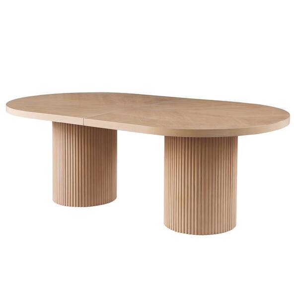 Best Master Furniture Ebeno Extendable Oval Double Pedestal Beech Oak ...