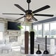 Cusp Barn 65 Inch Chandelier Fan Farmhouse Ceiling Fan with Light ...