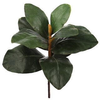 Silk Magnolia Leaf Pick 12 Inch 8 Flocked Leaves 6 Pieces - 12 Inches ...