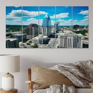 Designart "Austin Dynamic Cityscape III" Cityscapes Metal Wall Decor ...