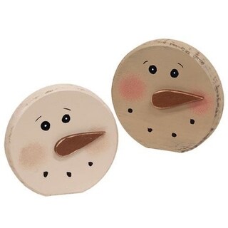 Distressed Wooden Blushing Snowman Sitter 2 Asstd. with Blushed Pink ...