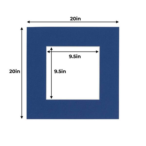 20x20 Mat for 10x10 Photo - Bottle Blue Matboard for Frames Measuring ...