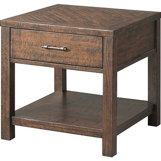 Walnut End Table with Drawer and Bottom Shelf - Bed Bath & Beyond ...