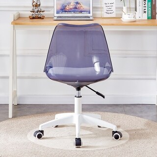 Modern Blue Transparent Plastic Swivel Chair for Modern Home Office and ...
