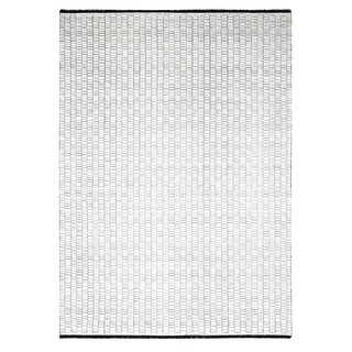 Shahbanu Rugs Black and Ivory Modern Textured and Roman Floor Design ...