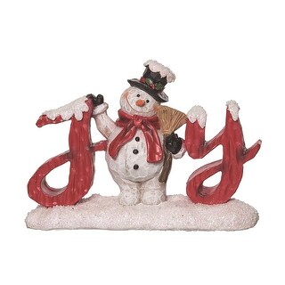 Transpac Resin 8 in. Multicolor Christmas Snowman Joy Figurine - White ...