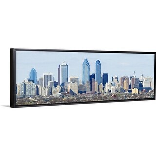 "Skyline of Philadelphia, Pennsylvania" Black Float Frame Canvas Art ...