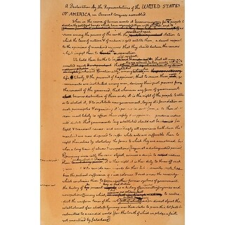 Declaration Of Independence /Nthe First Page Of Thomas Jeffersons Rough ...