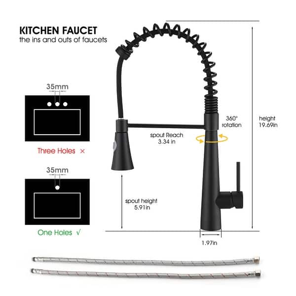 CERYPSA Kitchen Faucet Pull Down Sprayer Magnetic Docking Spray Head ...
