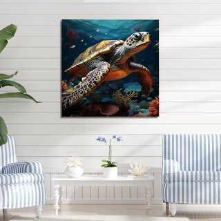 Designart "Cosmic Art Style Featuring A Turtle On A Cosmic M 7365E8A7 ...