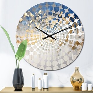 Designart "Azure Tapistry Of Time Abstract Gold And Blue IV" Gold ...