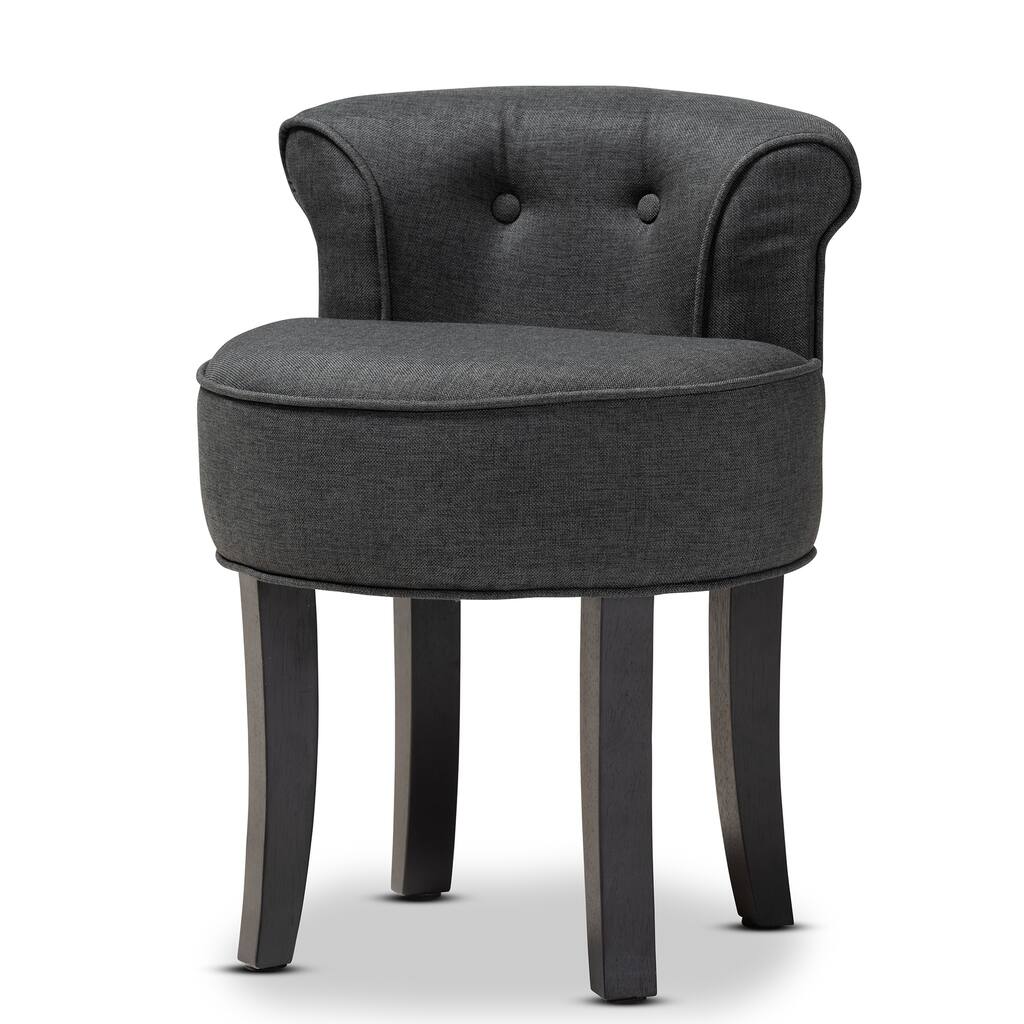 Cerise Classic and Traditional Small Gray Fabric Upholstered Accent ...