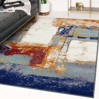 Luxe Weavers Modern Abstract Area Rug, Stain Resistant Carpet - Bed ...