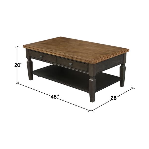 Vista Solid Wood Coffee Table - 48"W x 28"D x 20"H - Bed Bath & Beyond ...