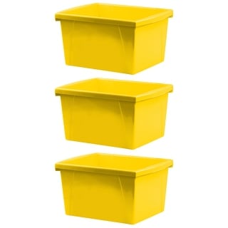 Storex 4 Gallon Storage Bin, Yellow, Pack of 3 - Bed Bath & Beyond ...