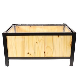 Acacia Steel-Frame Planter Box with Natural Bag - Bed Bath & Beyond ...
