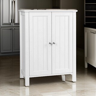Deavan 31 Inch Wood Bathroom Storage Cabinet, 2 Doors, Plank Style ...