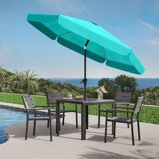 10" Tilting Turquoise Blue Patio Umbrella with Round Base - Bed Bath ...