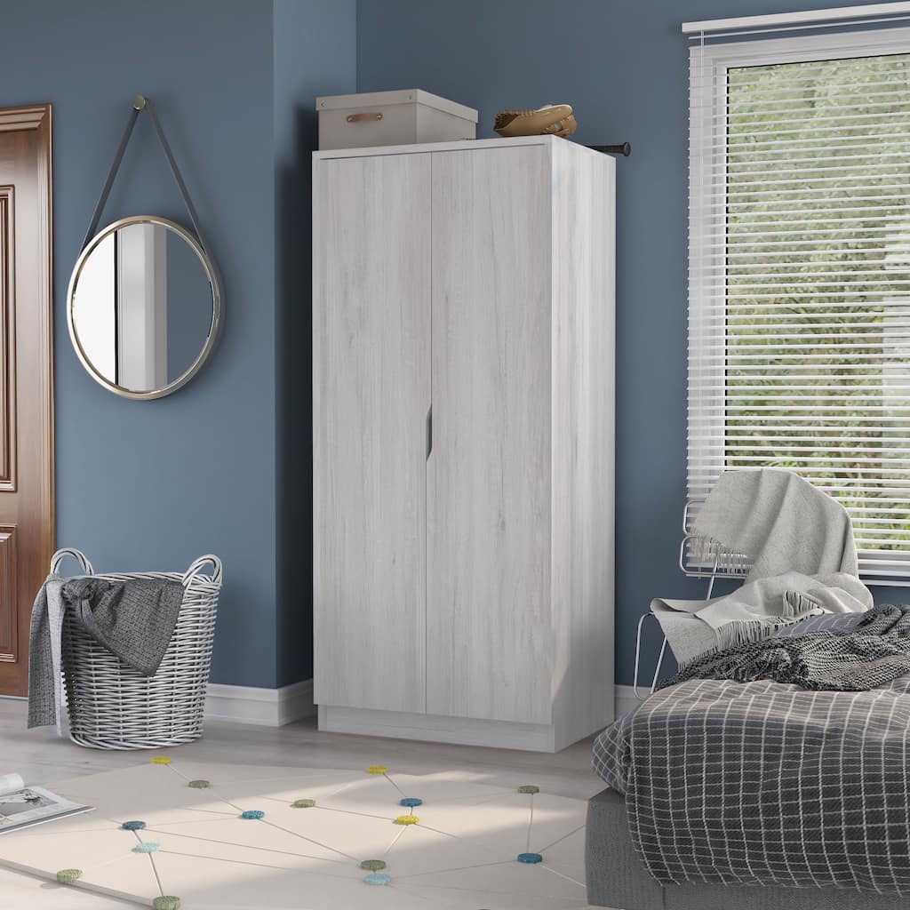Furniture of America Vidal Modern Wardrobe Armoire with 2-door ...