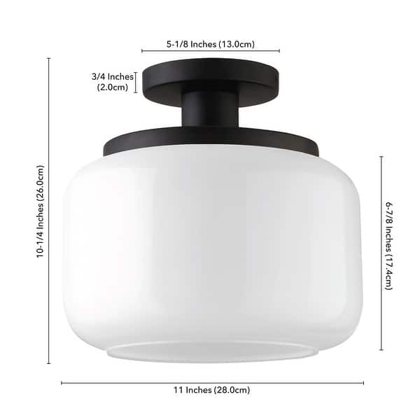 Tatum 11" Wide Semi Flush Mount with Glass Shade - Bed Bath & Beyond ...