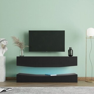 Split Type LED TV Stand Wall Mounted Floating TV Cabinet Modern ...